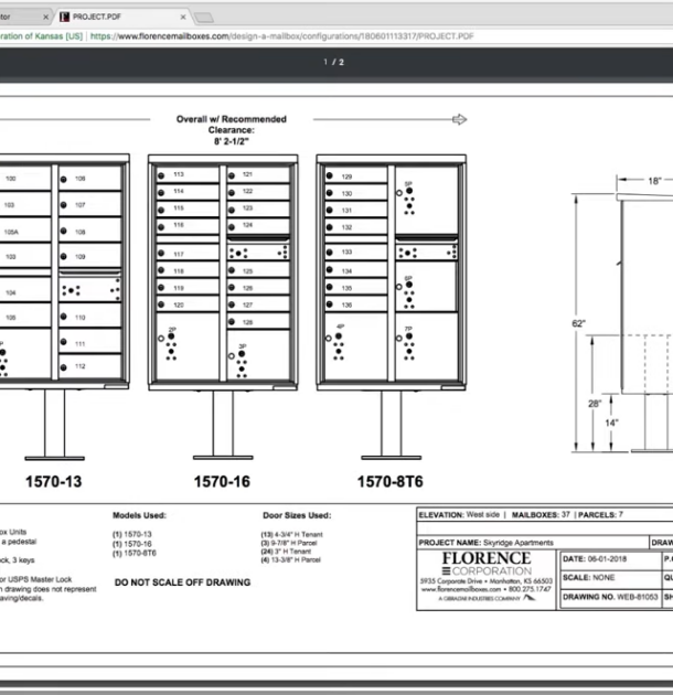 Florence Mailbox Configurator - Centralized Mailbox Design
